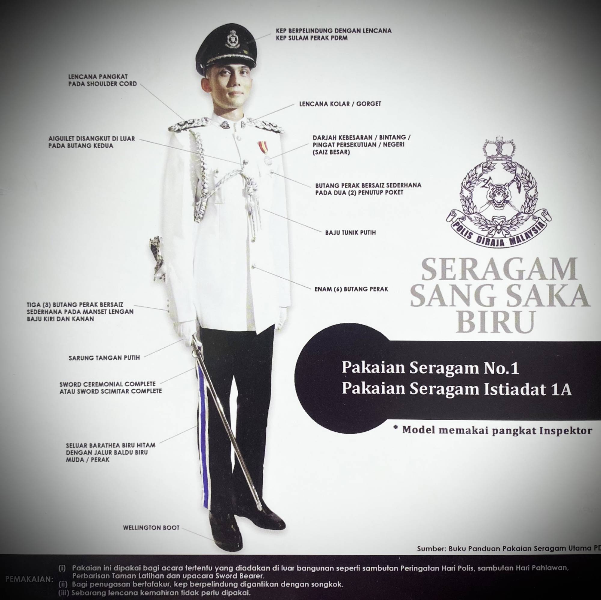 Uniform Istiadat 1A Pegawai Lelaki