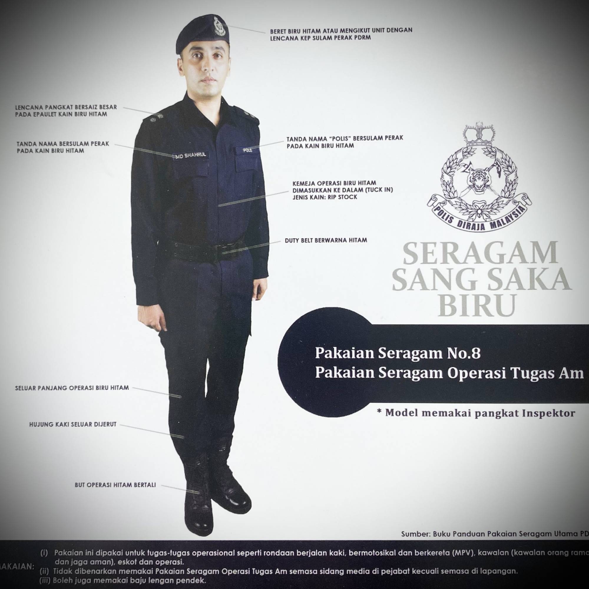 Uniform Operasi Tugas AM Lelaki