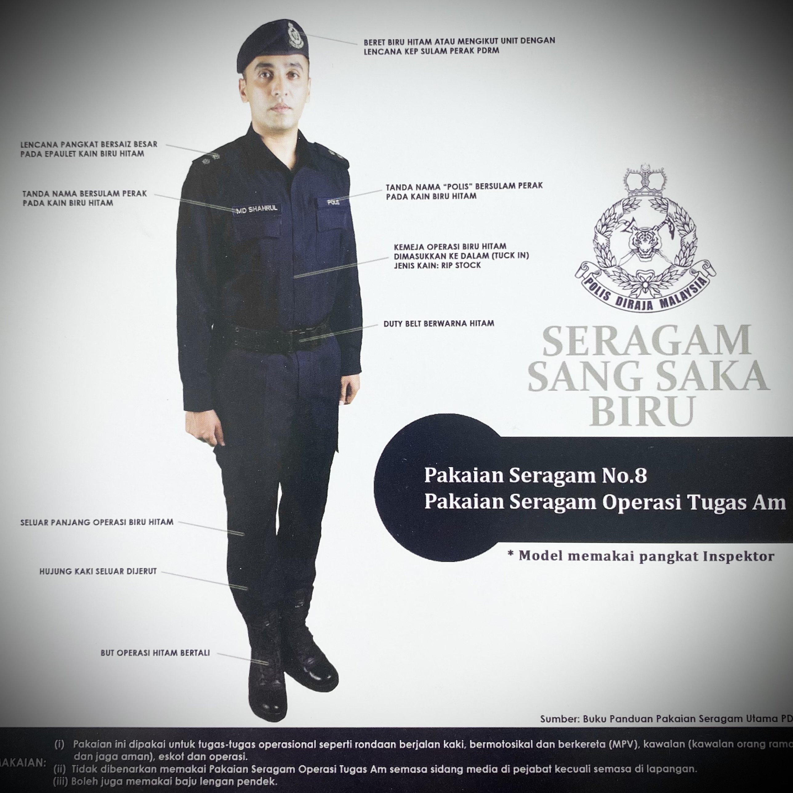 Uniform Operasi Tugas AM Lelaki